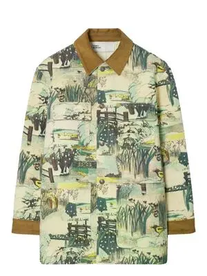 TORY BURCH Printed Denim Barn Jacket