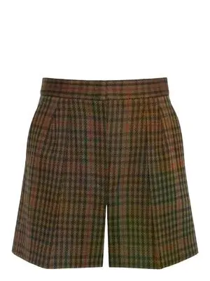Max Mara Plaid-pattern Tailored Shorts Brown