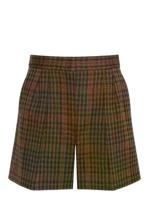 Max Mara Plaid-pattern Tailored Shorts - Brown