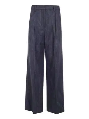 Filippa K Darcey Pinstripe-pattern Pleated Trousers - Grey