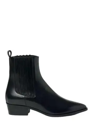 SCAROSSO Olivia Pleated Leather Chelsea Boots