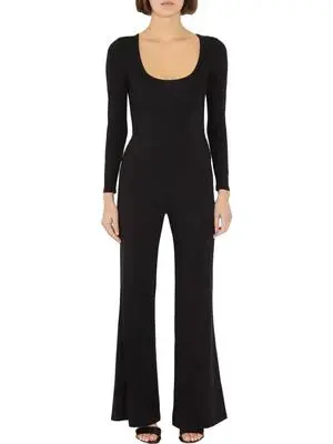 THE PARK Maranda Scoop-neck Long-sleeve Bodysuit - Black