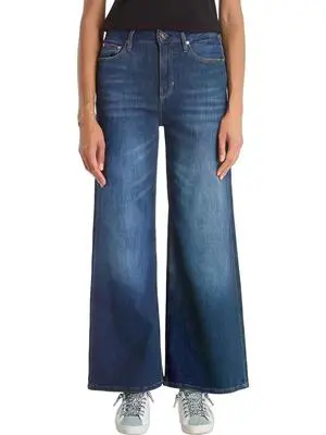 Guess Bellflower Whiskered Wide-leg Jeans - Blue
