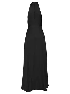 Raquel Diniz Halterneck Pleated Maxi Dress - Black