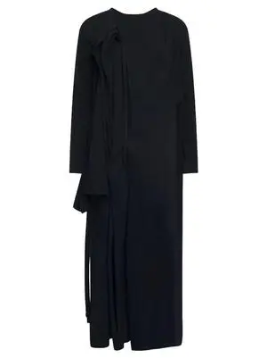 Yohji Yamamoto Binder Draped Layered Maxi Dress - Black