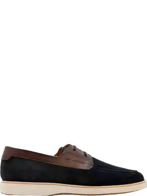 Magnanni Lucius Panelled Lace-up Boat Shoes Blue