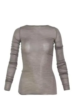 Rick Owens Ls Ruched Long-sleeve T-shirt Grey