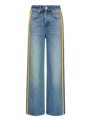 Rag & Bone Rb Miramar Sport Stripe Side-stripe Wide-leg Jeans - Blue