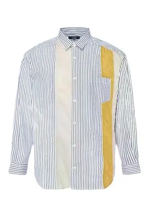 Comme Des Garçons Striped Panelled Shirt - White