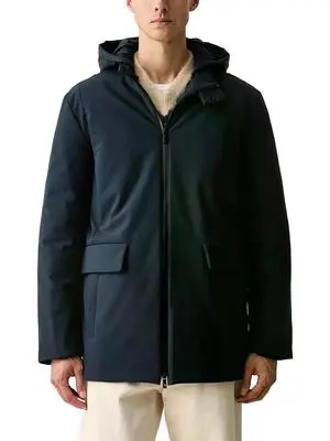 TRUSSARDI Hooded Flap-pocket Jacket - Blue