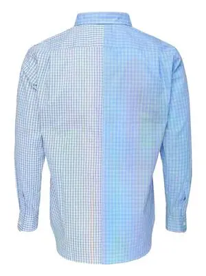 Comme Des Garçons Panelled Checked Shirt - Blue