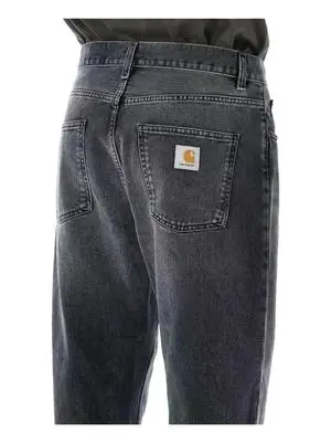 Carhartt Work In Progress Newel Washed-effect Logo-patch Jeans - Grey