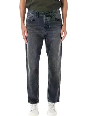 Carhartt Work In Progress Newel Washed-effect Logo-patch Jeans - Grey