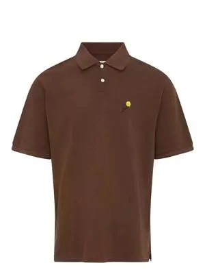 VOWELS Embroidered-logo Polo Shirt - Brown