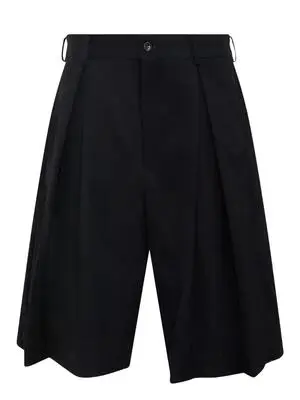 Comme Des Garçons Gabardine Wool Bermuda Shorts - Black