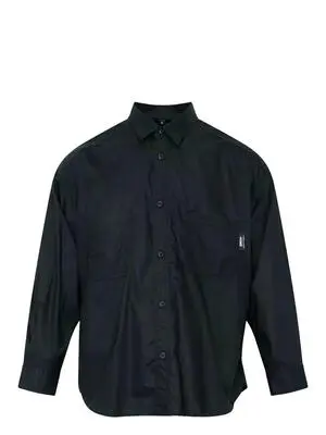 Comme Des Garçons Ripstop-texture Chest-pocket Shirt Black