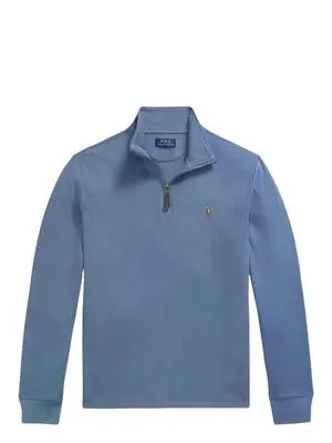 Polo Ralph Lauren Quarter-zip Embroidered-logo Sweater - Blue