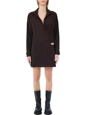 Liu Jo Gold-tone Hardware V-neck Dress - Brown