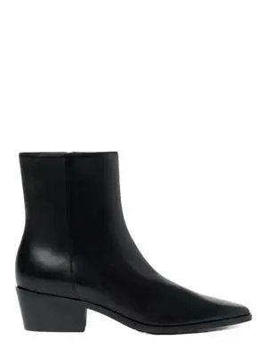 SCAROSSO Ambra Square-toe Ankle Boots - Black