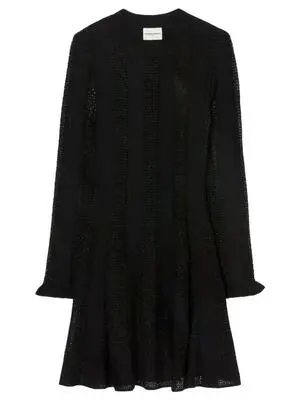 Claudie Pierlot Lurex Knitted Skater Dress - Black