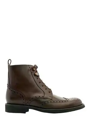 LOTTUSSE Brogue-detail Lace-up Boots - Brown