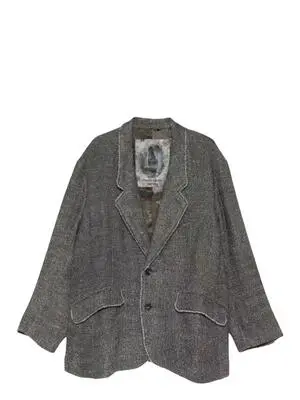 ZIGGY CHEN Raw-edge Single-breasted Jacket - Grey