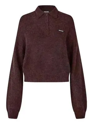 ROTATE BY BIRGER CHRISTENSEN Fluffy Knit Polo