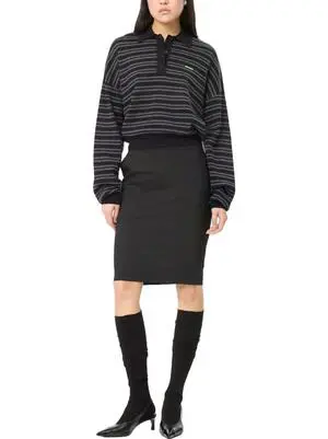 ROTATE BY BIRGER CHRISTENSEN Striped Slinky Sweater Black