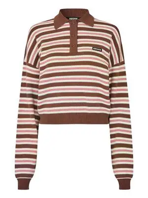 ROTATE BY BIRGER CHRISTENSEN Slinky Knit Polo - Brown