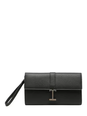 TOM FORD Pouch "t Clasp" In Hammered Leather Black