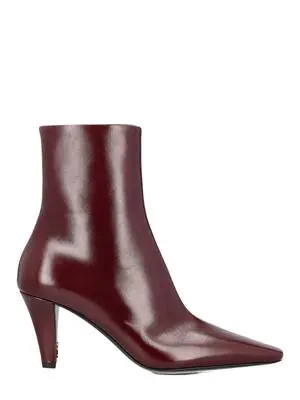 Saint Laurent Jill 75 Ankle Boots In Vintage Burgundy Sm - Red