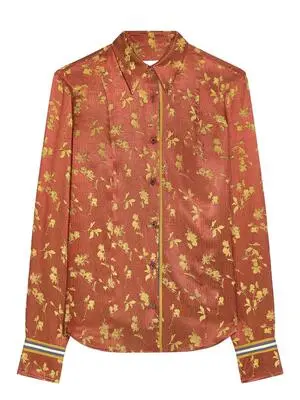 Dries Van Noten Floral Jacquard Shirt Rust - Brown