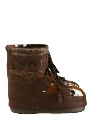 Moon Boot Icon Low Archive 1985 Boots In White/cocoa Pony Ha Brown