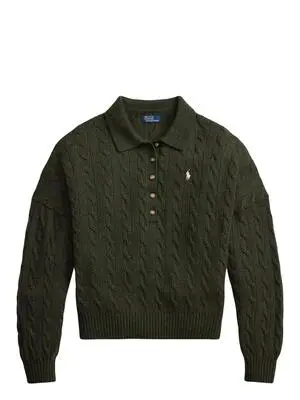 Polo Ralph Lauren Wool And Cashmere Sweater With Pol Green