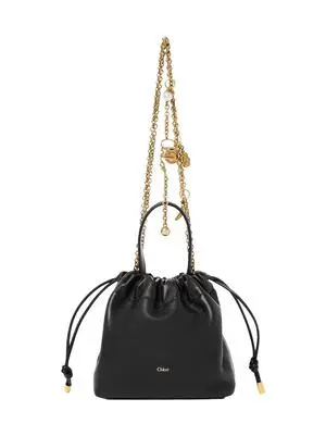 Chloé Mini Icons Shoulder Bag With Soft Leather Chain - Black