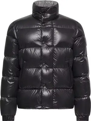 Moncler Short Bendola Down Jacket In Nylon Laqu - Black