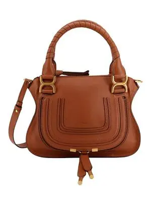 Chloé Marcie Small Leather Shoulder Bag - Tan