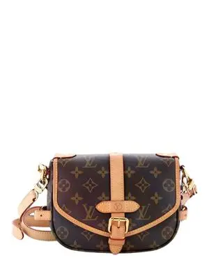 LOUIS VUITTON Saumur Handbag Monogram Canvas Bb Crossbody Bag - Brown