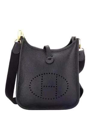 Hermès Evelyne Bag Gen Iii Clemence Tpm Crossbody Bag Black