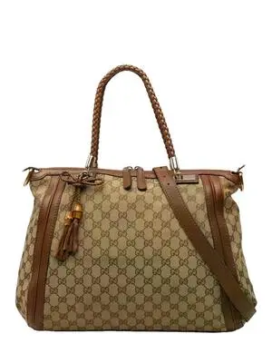 Gucci 2000-2015 Gg Canvas Bella Convertible Tote Satchel - Neutrals