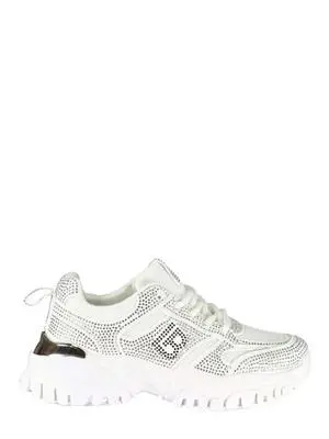 LAURA BIAGIOTTI Rhinestone-embellished Chunky Sneakers - White