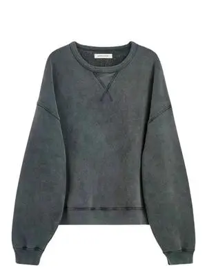 SUNFLOWER Cropped Washed-fleece Sweater - Grey