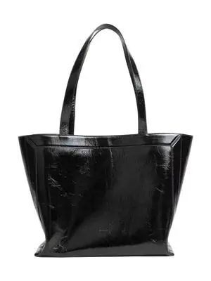 WANDLER Ida Crinkled-leather Tote Bag - Black