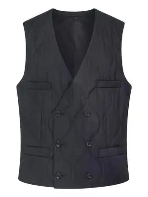 Comme Des Garçons Quilted Double-breasted Waistcoat - Black