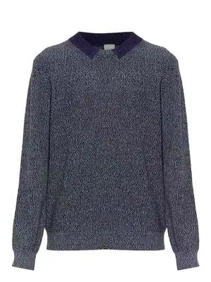Paul Smith Contrast-collar Marl Sweater - Blue