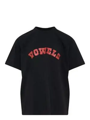 VOWELS Cowboy Logo-print Cotton T-shirt - Black