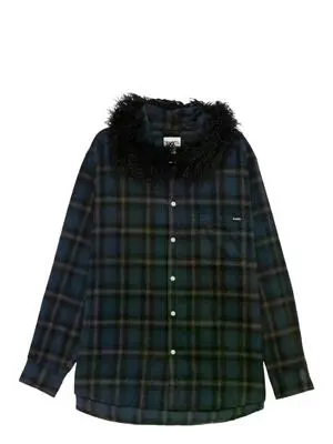 KAMIYA Feather-trim Checked Shirt
