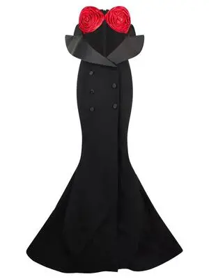 Moschino Rosette-detail Maxi Dress - Black