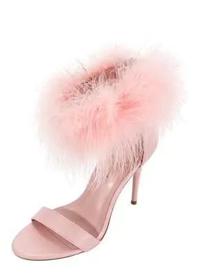 Frederick's Of Hollywood Raquel Feather Stiletto Heel Blush