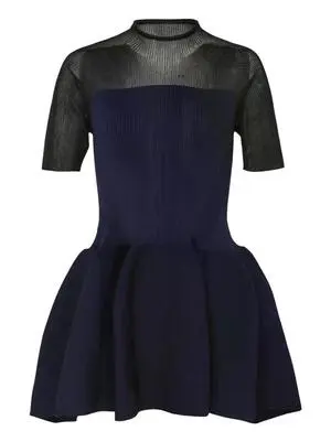 CFCL Sheer-panel Flared-skirt Sweater - Blue